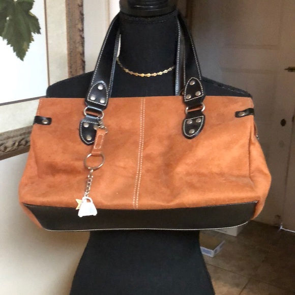 St. John's Bay | Bags | Copper Sueded Purse With Black Trim Beautiful ...